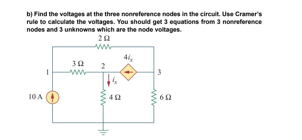 Solved b) Find the voltages at the three nonreference nodes | Chegg.com Solved b) Find the voltages at the three nonreference nodes | Chegg.com