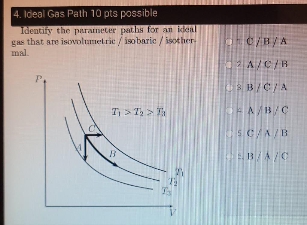 Solved 4. Ideal Gas Path 10 pts possible Identify the | Chegg.com