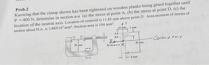 Solved Prob.2 Knowing that the clamp shown has been | Chegg.com