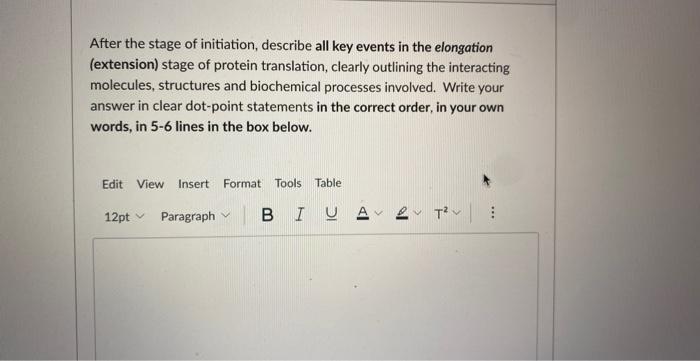 Solved After the stage of initiation, describe all key | Chegg.com
