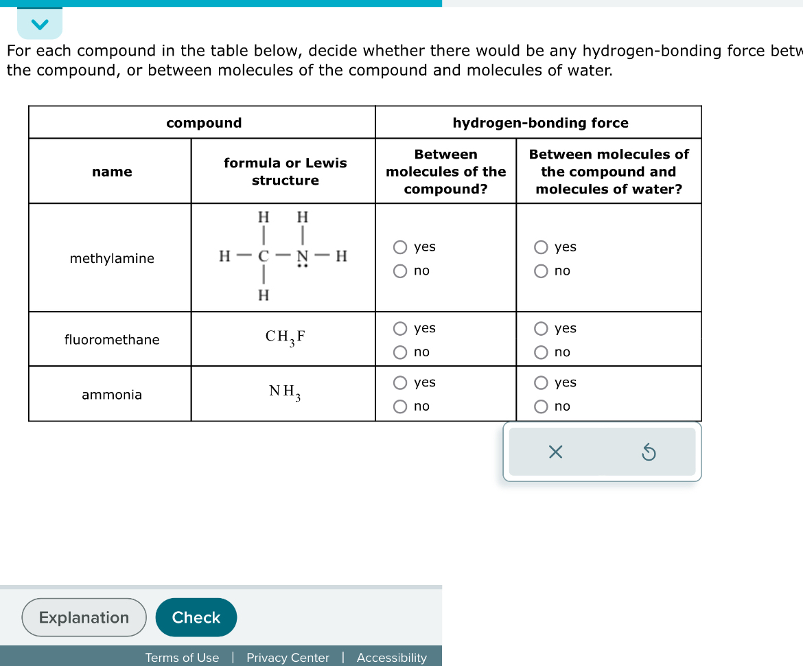 Solved For each compound in the table below, decide whether | Chegg.com