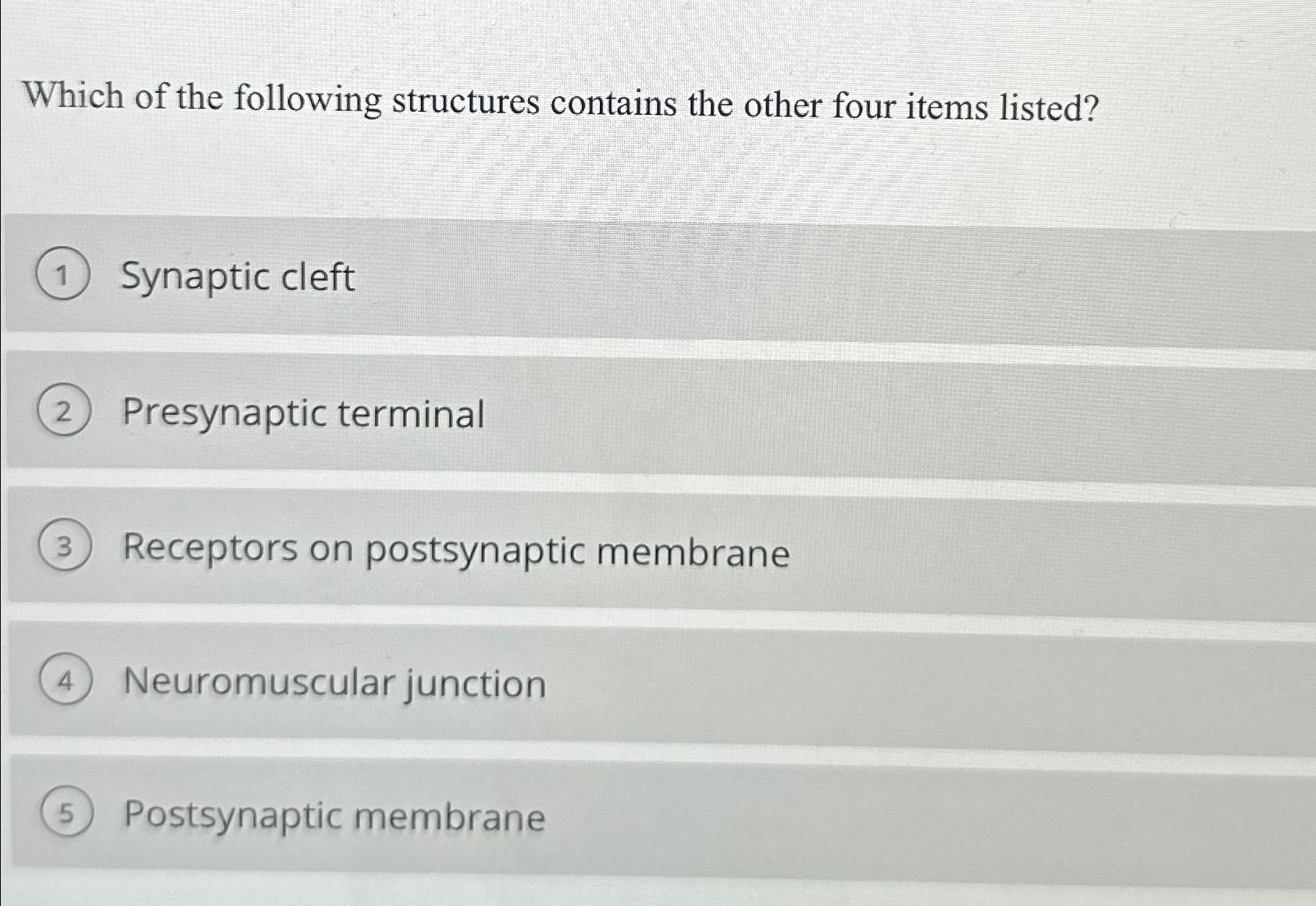 Solved Which of the following structures contains the other | Chegg.com