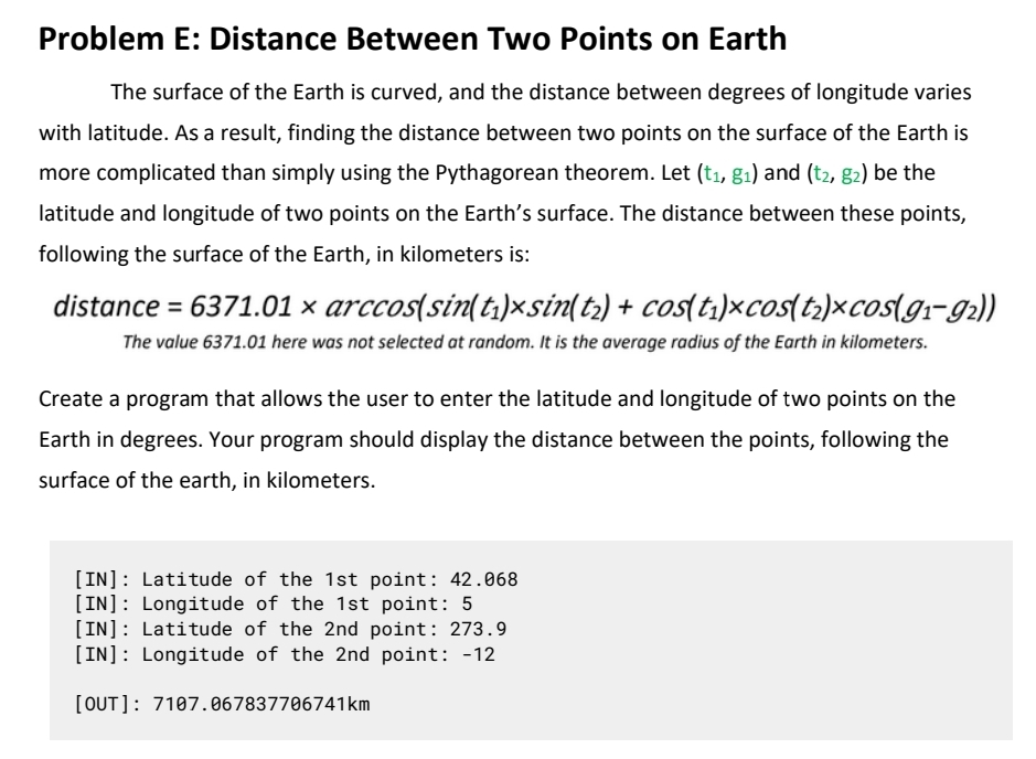 Solved E. ﻿create a python code for the given | Chegg.com