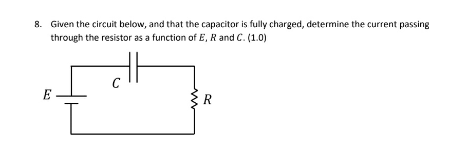 Solved Given the circuit below, and that the capacitor is | Chegg.com
