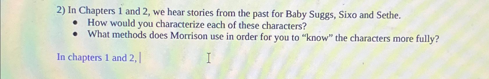 Solved In Chapters 1 ﻿and 2, ﻿we hear stories from the past | Chegg.com