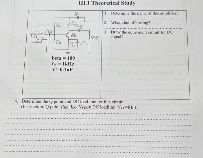 III.1 Theoretical Study 1. Determine the 2. What kind | Chegg.com