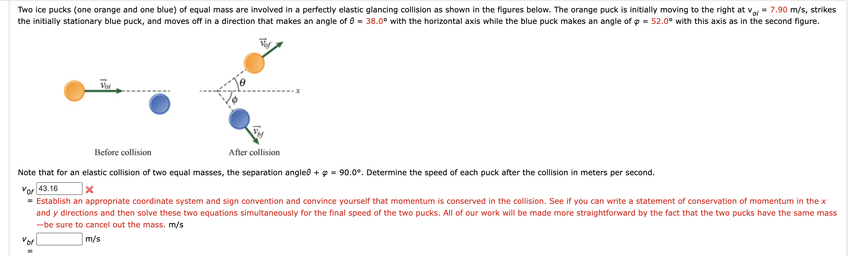 Note that for an elastic collision of two equal | Chegg.com