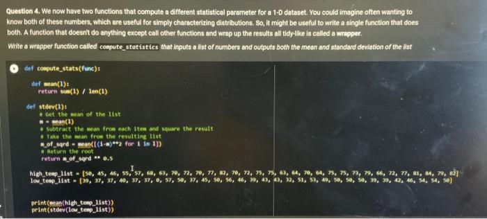 Solved Question 4. We now have two functions that compute a | Chegg.com