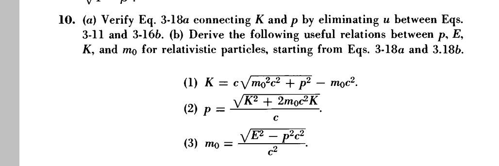 Solved (a) Verify Eq. 3-18a eonnecting K and p by | Chegg.com