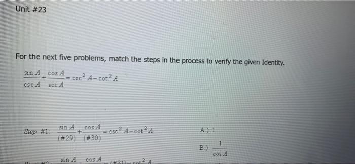 Solved Course: MATH Advanced Math Unit: Unit 3: Second | Chegg.com