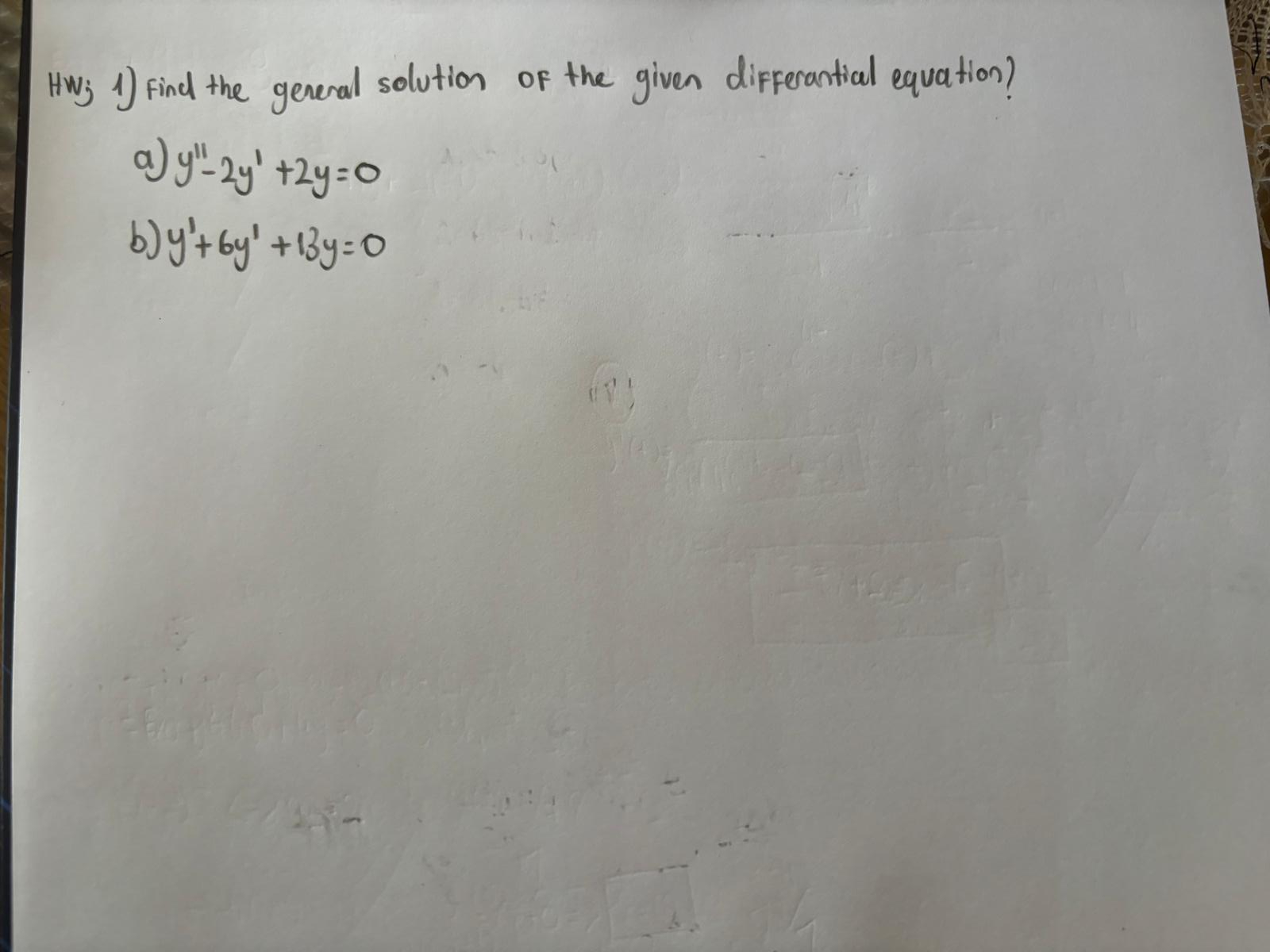 Solved HW;1 ﻿find the general solution of the given | Chegg.com