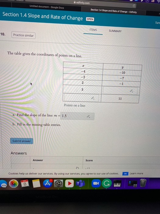 Solved edfinity.com Untitled document - Google Docs Section | Chegg.com