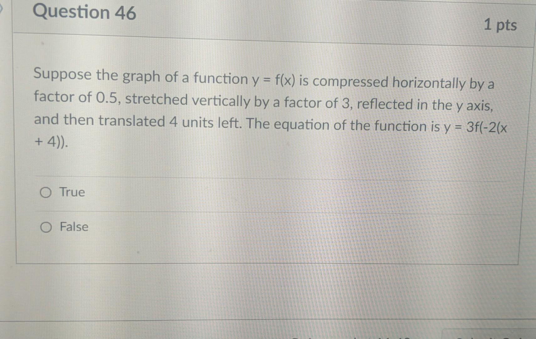 [Solved]: Question 46 Suppose the graph of a funct