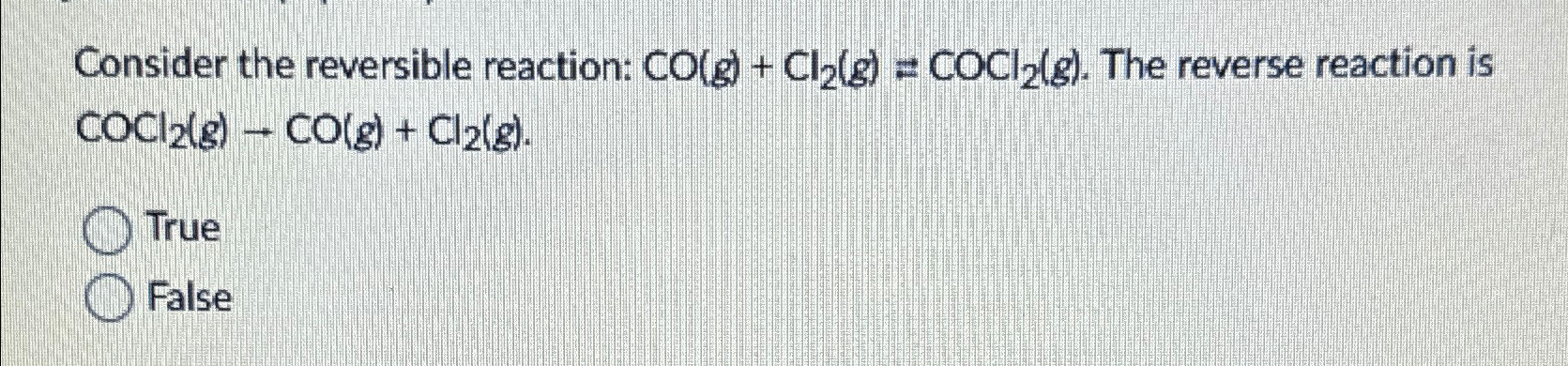 Solved Consider the reversible reaction: | Chegg.com