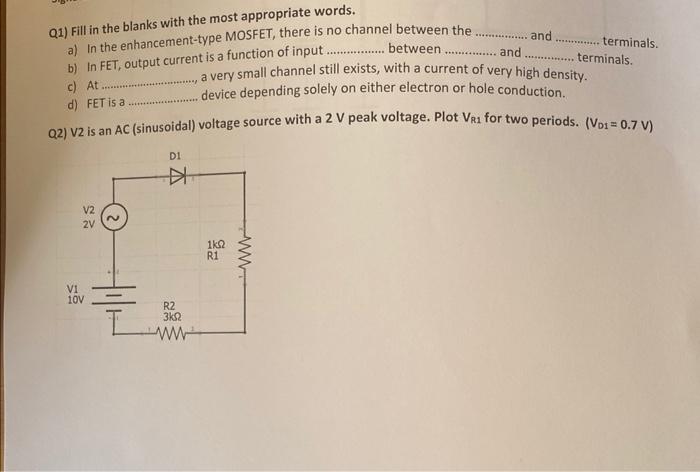 Q1) Fill in the blanks with the most appropriate | Chegg.com