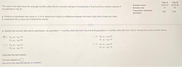 Solved The data to the right ahow the averagh monthly vility | Chegg.com