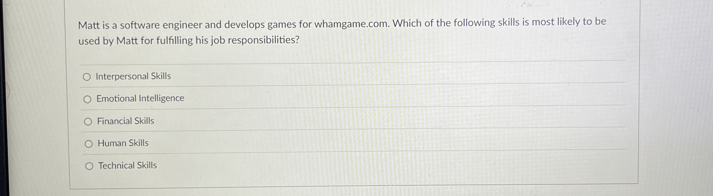 Solved Matt is a software engineer and develops games for | Chegg.com
