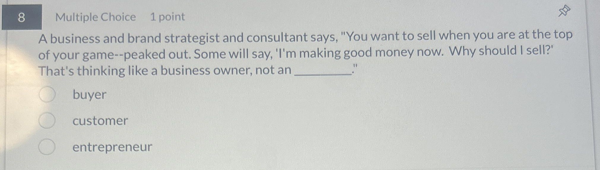 Solved 8Multiple Choice1 ﻿pointA business and brand | Chegg.com