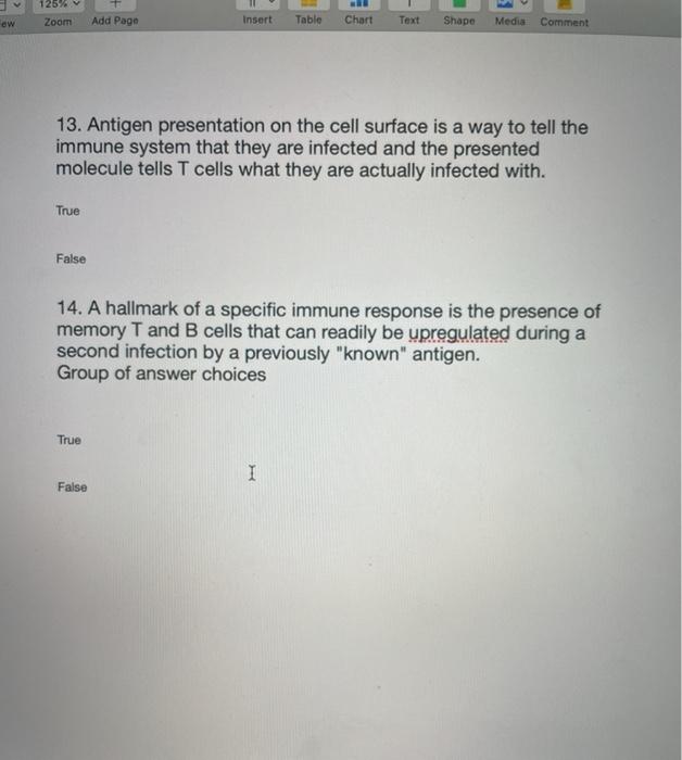 Solved 125% ow Zoom Add Page Insert Table Chart Text Shape | Chegg.com