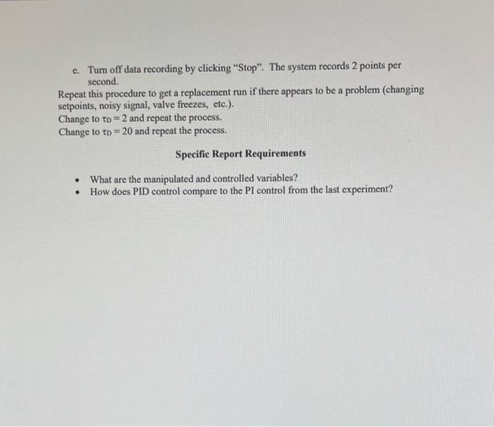 Solved Experiment No. 6: PID Control of Liquid Level | Chegg.com