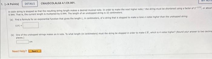 Solved A violin string is stapped so that the resilting | Chegg.com