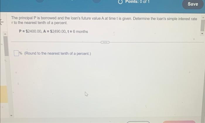 Solved The principal P is borrowed and the loan's future | Chegg.com