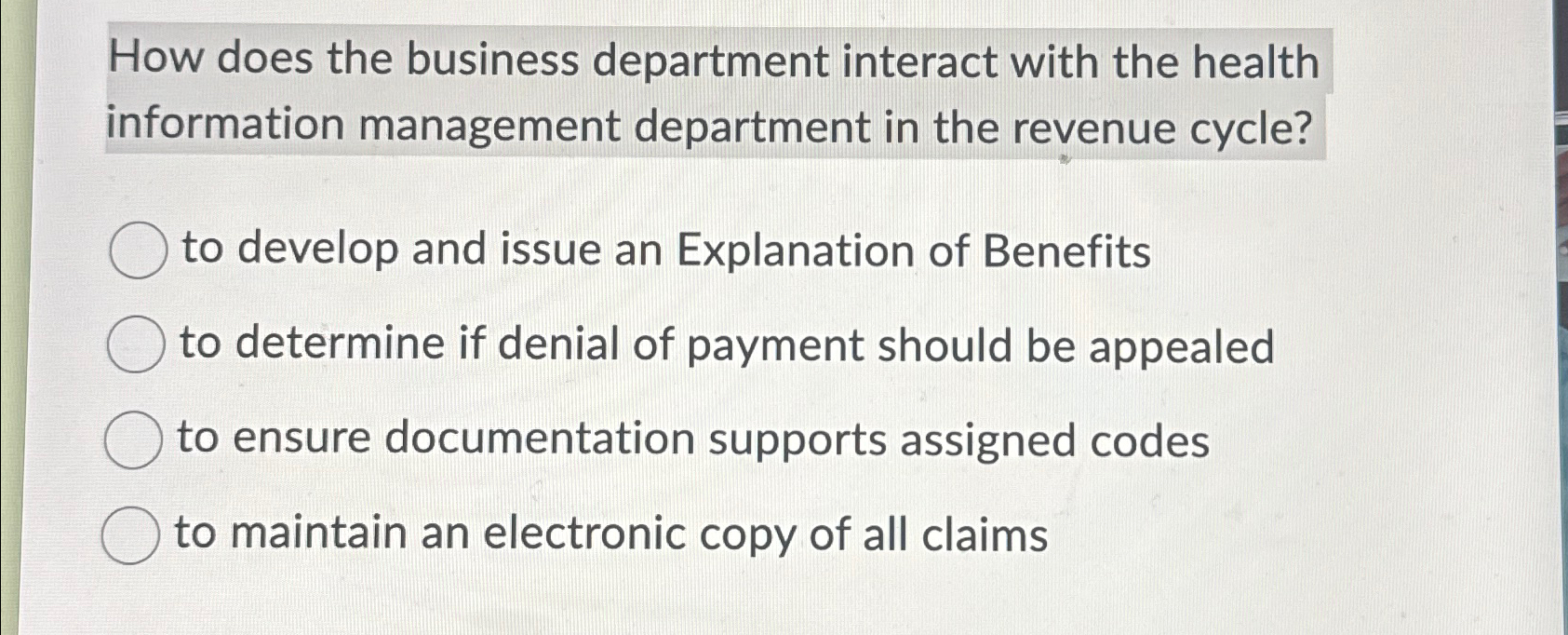 How does the business department interact with the | Chegg.com