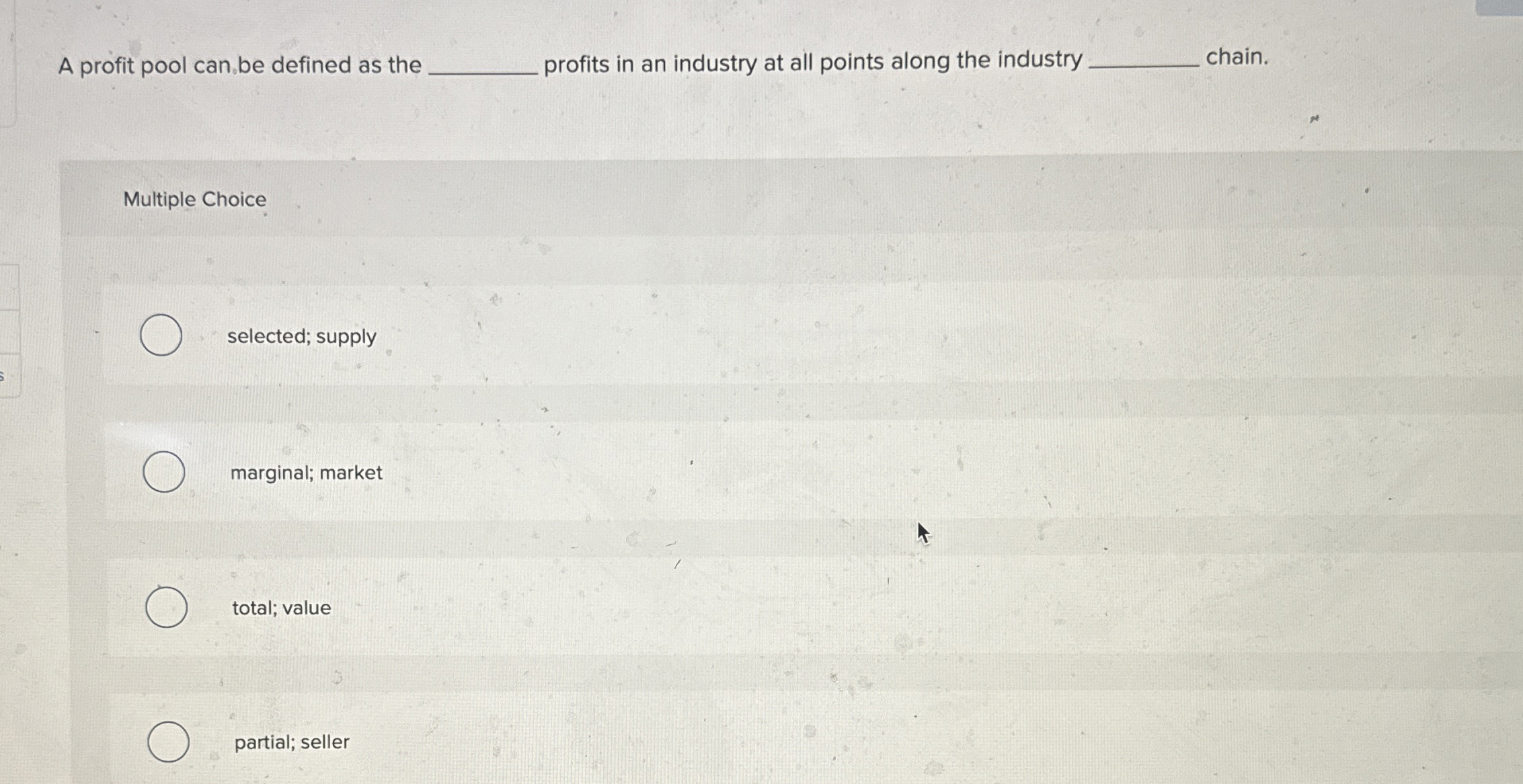 Solved A profit pool can be defined as the q, ﻿profits in an | Chegg.com