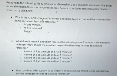Solved Respond to the following. Be sure to respond to each | Chegg.com