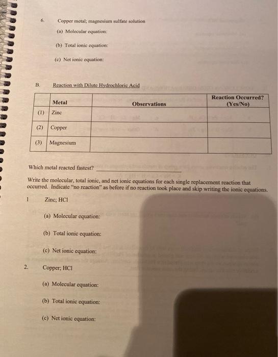 Solved Experiment 7 Data Sheet Name CHEM 1131 Date | Chegg.com