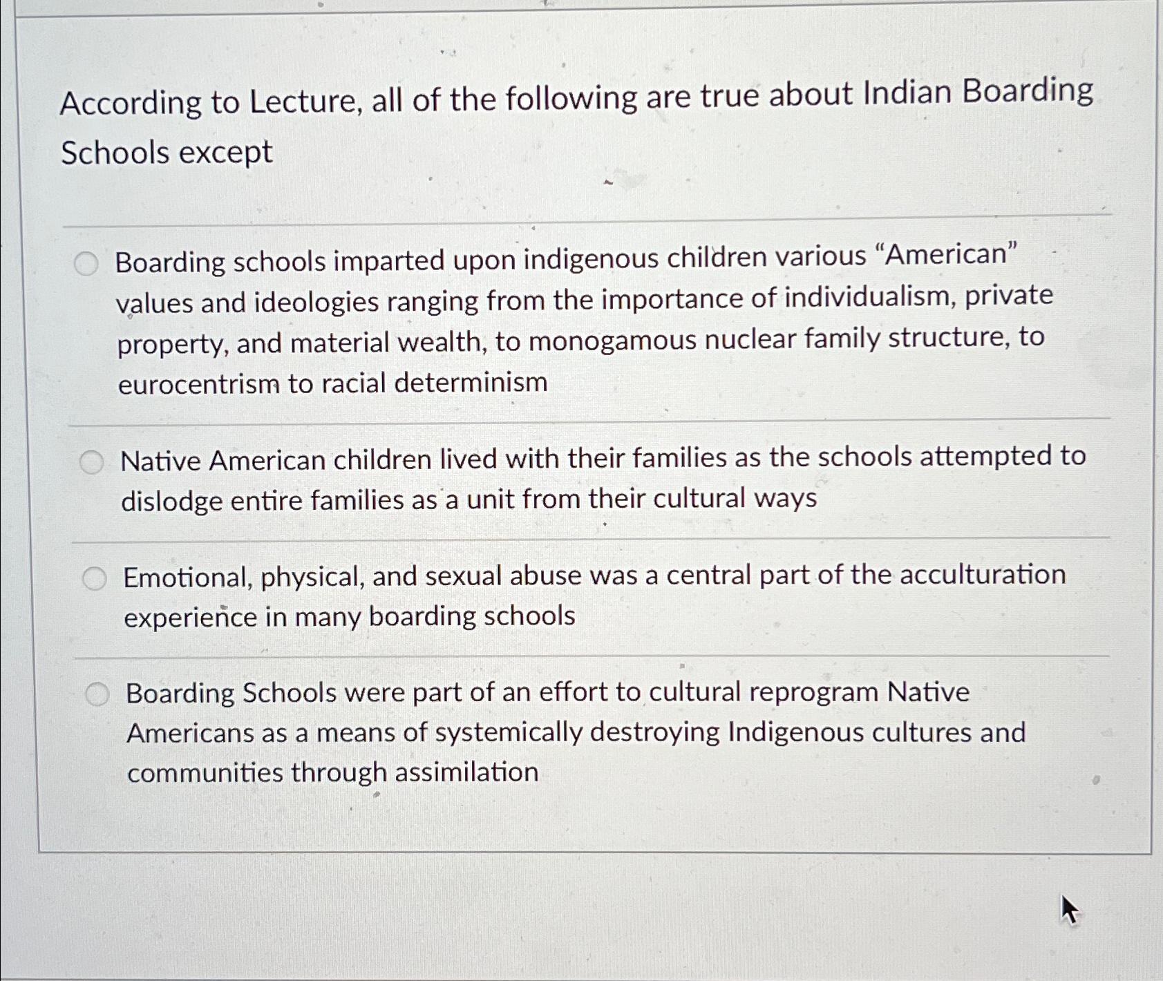 Solved According to Lecture, all of the following are true | Chegg.com