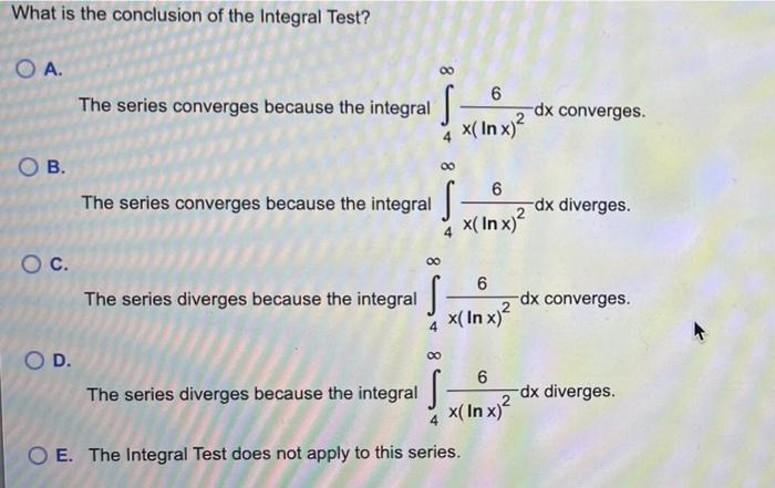 Solved Use the Integral Test to determine whether the | Chegg.com