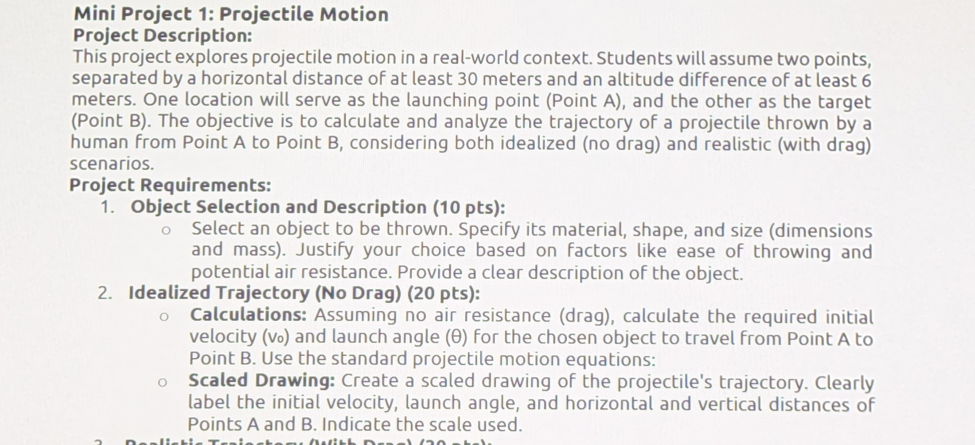 DYNAMICS HELP!!!!!!!Mini Project 1: Projectile Motion | Chegg.com