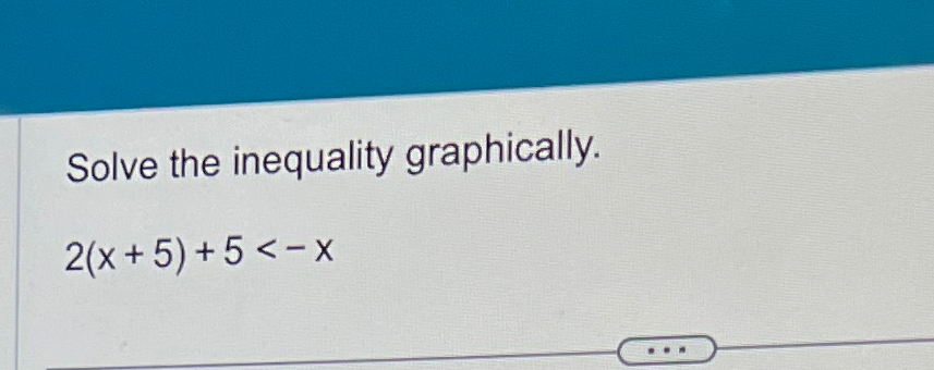 Solved Solve the inequality graphically.2(x+5)+5