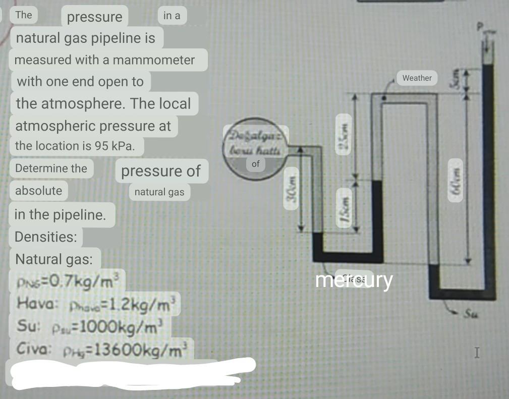 Solved The pressure in a natural gas pipeline is measured | Chegg.com