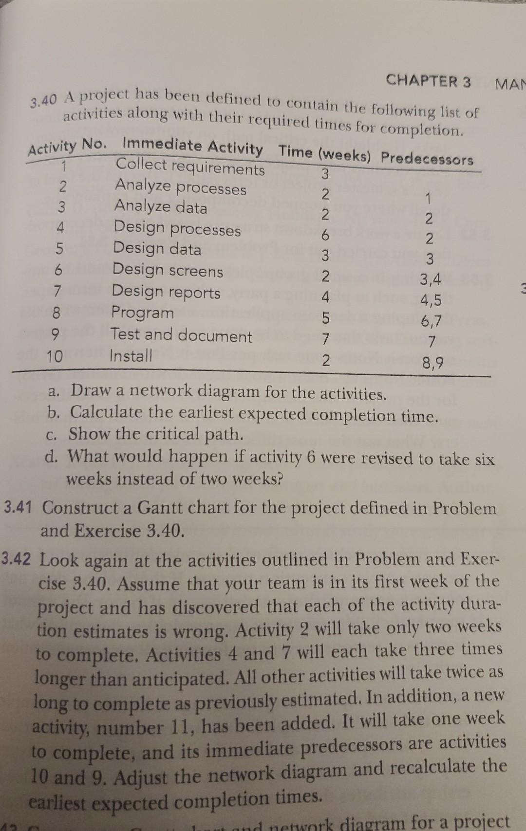 Answer those questions using Microsoft project and | Chegg.com