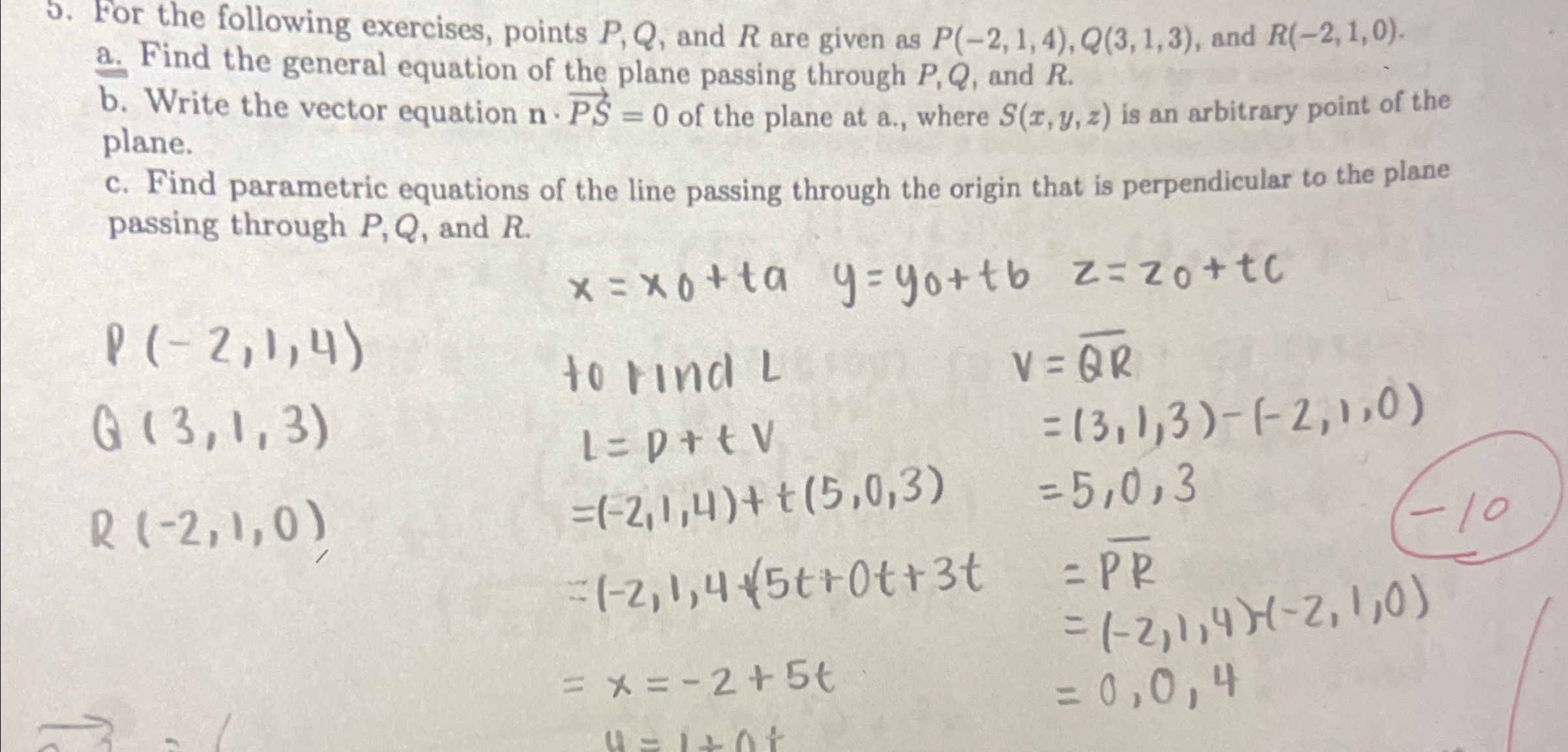 Solved For the following exercises, points P,Q, ﻿and R ﻿are | Chegg.com