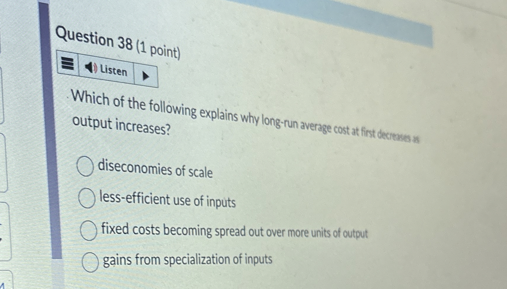 Solved Question 38 (1 ﻿point)Which of the following explains | Chegg.com