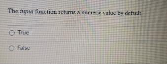 Solved The imput function returns a numeric value by | Chegg.com