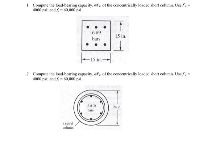 Solved 1. Compute the load-bearing capacity, ⊗Pn of the | Chegg.com