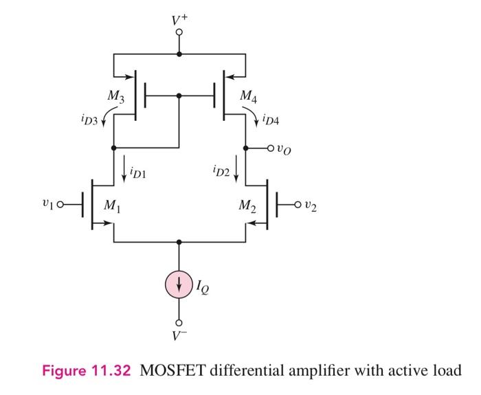 Solved 11.73 An all-CMOS diff-amp, including the current | Chegg.com