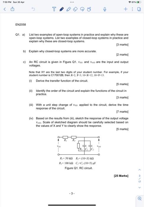 Solved . a) List two examples of open-loop systems in | Chegg.com