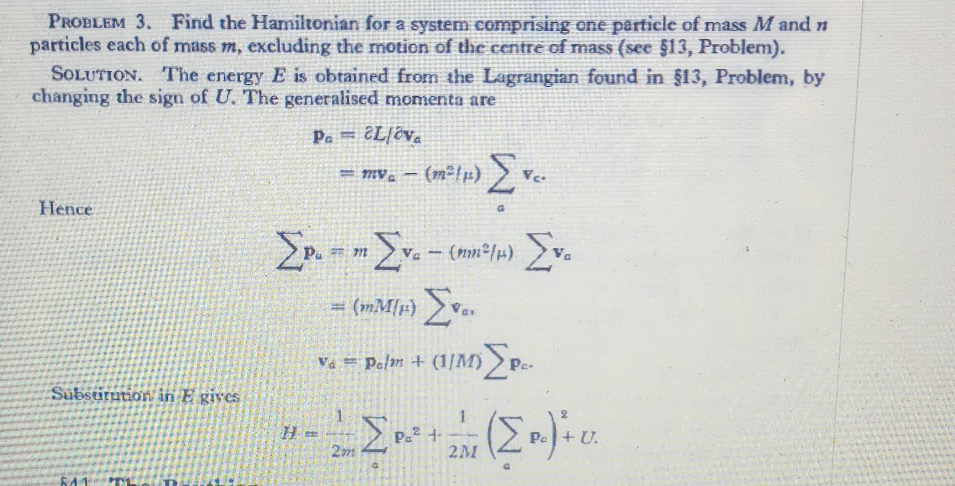 Solved Proelem 3. Find the Hamiltonian for a system | Chegg.com