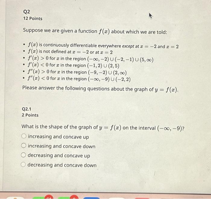 Solved Suppose we are given a function f(x) about which we | Chegg.com