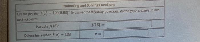 Solved Evaluating and Solving Functions Use the function | Chegg.com