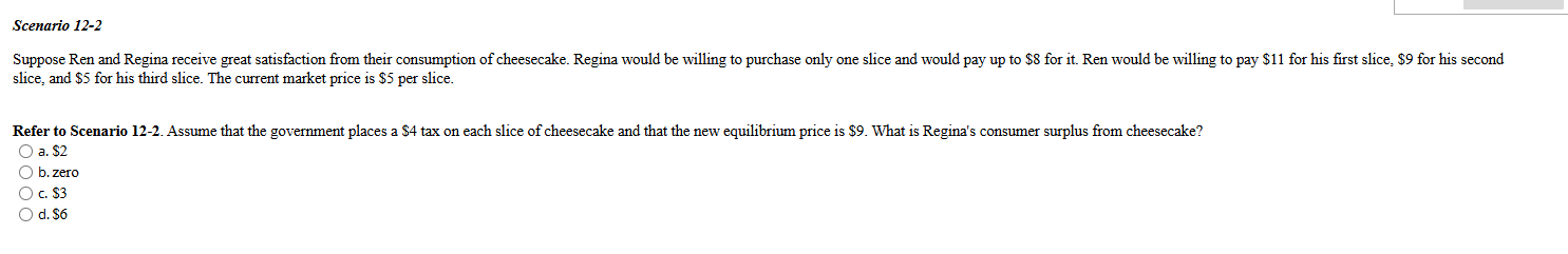 Solved Scenario 12-2 ﻿slice, and \( \$ 5 \) ﻿for his third | Chegg.com