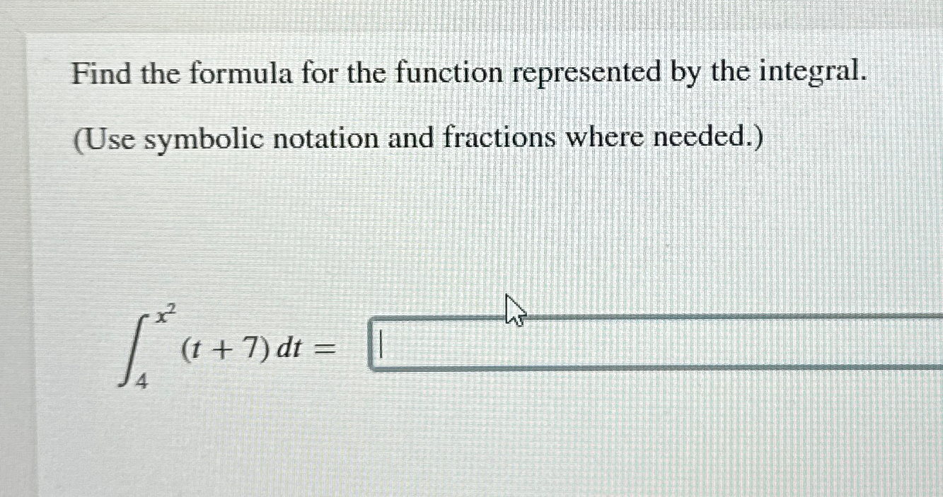 Solved Find the formula for the function represented by the | Chegg.com