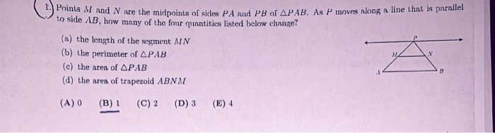 Solved 1. Points M and N are the midpoints of side are the | Chegg.com