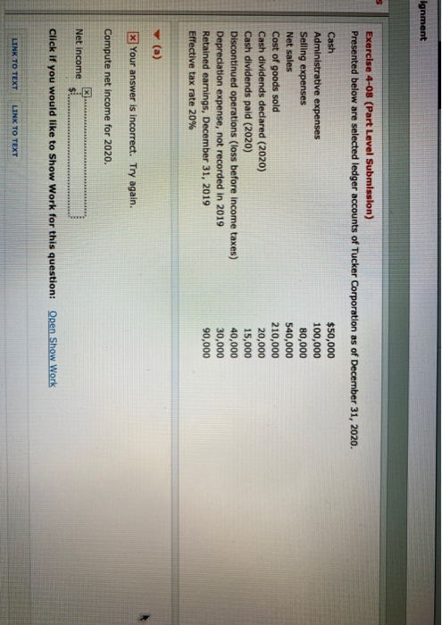 Solved ignment Exercise 4-08 (Part Level Submission) | Chegg.com