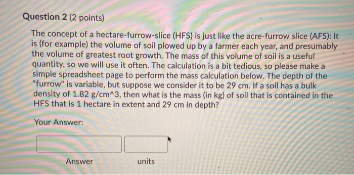 Solved Question 2 (2 points) The concept of a | Chegg.com